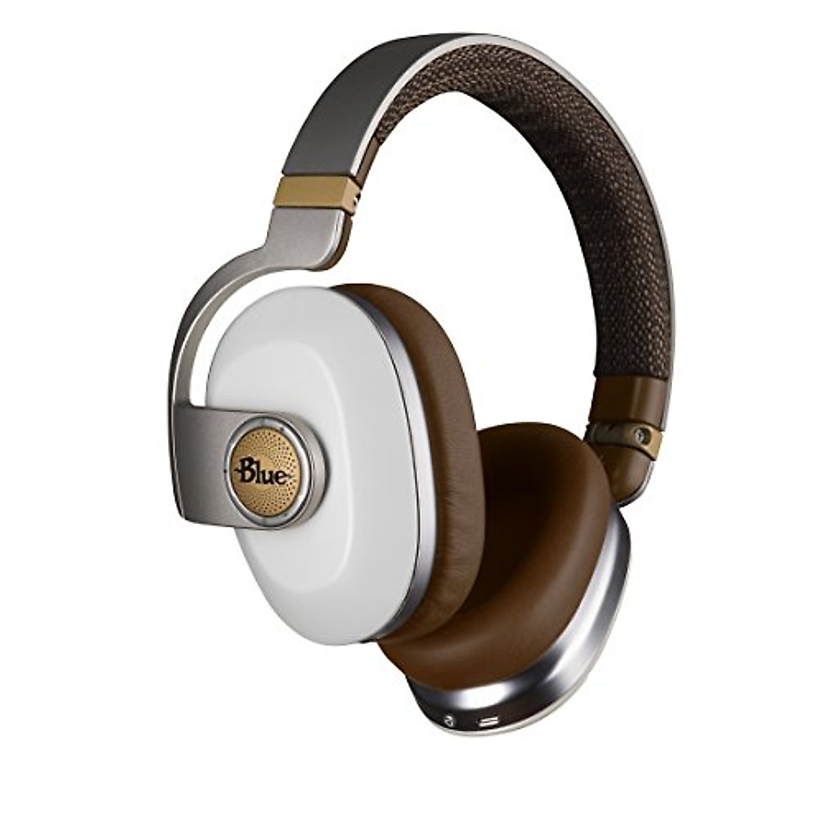 Blue Satellite Premium Wireless Noise-Cancelling Headphones with Audiophile Amp (White)