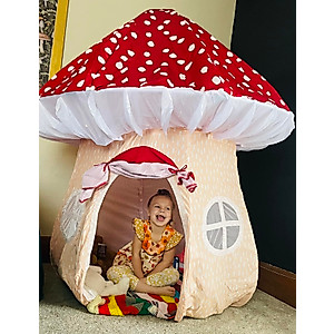 Asweets Mushroom Tent Kids Playhouse Tent – Boys and Girls Play Fort with Exquisite Design for Imaginative Indoor/Outdoor Play Tent