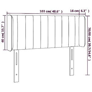Headboard with Ears,Dorm Headboard,Farmhouse Headboard,Bedroom Furniture,Comfortable Headboard,Soft Headboard,for Lounge,Office,Apartment,Guest Room,RV,Light Gray 40.6"x6.3"x30.7"/34.6" Velvet