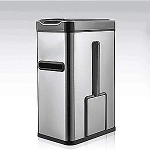 WENLII Induction Trash Can with Lid 7L Bathroom Trash Can with Toilet Brush and Tissue Box Stainless Steel Automatic Trash Can Trash Can (Color : D, Size : 43cm*19cm*33cm)
