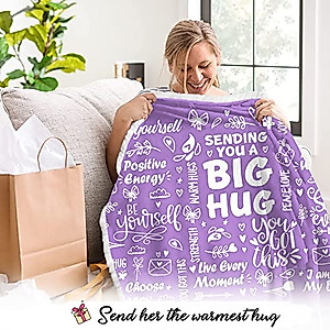 Inspirational Gifts for Women - Spring Summer Soft Blanket Hoodie - Mother 's Day Gifts for Friends Mom Sister Coworker Female Women Her Wife - Birthday Gifts for Women - Big Hug Fleece Hooded Blanket