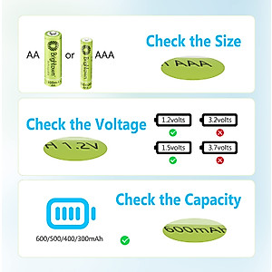 Brightown 12-Pack Rechargeable AAA Batteries, 600mAh NiMH Precharged Triple A Solar Batteries for Solar Lights and Household Devices, Low-self Discharge, Up to 1200 Cycle Times, UL Certified, 1.2V