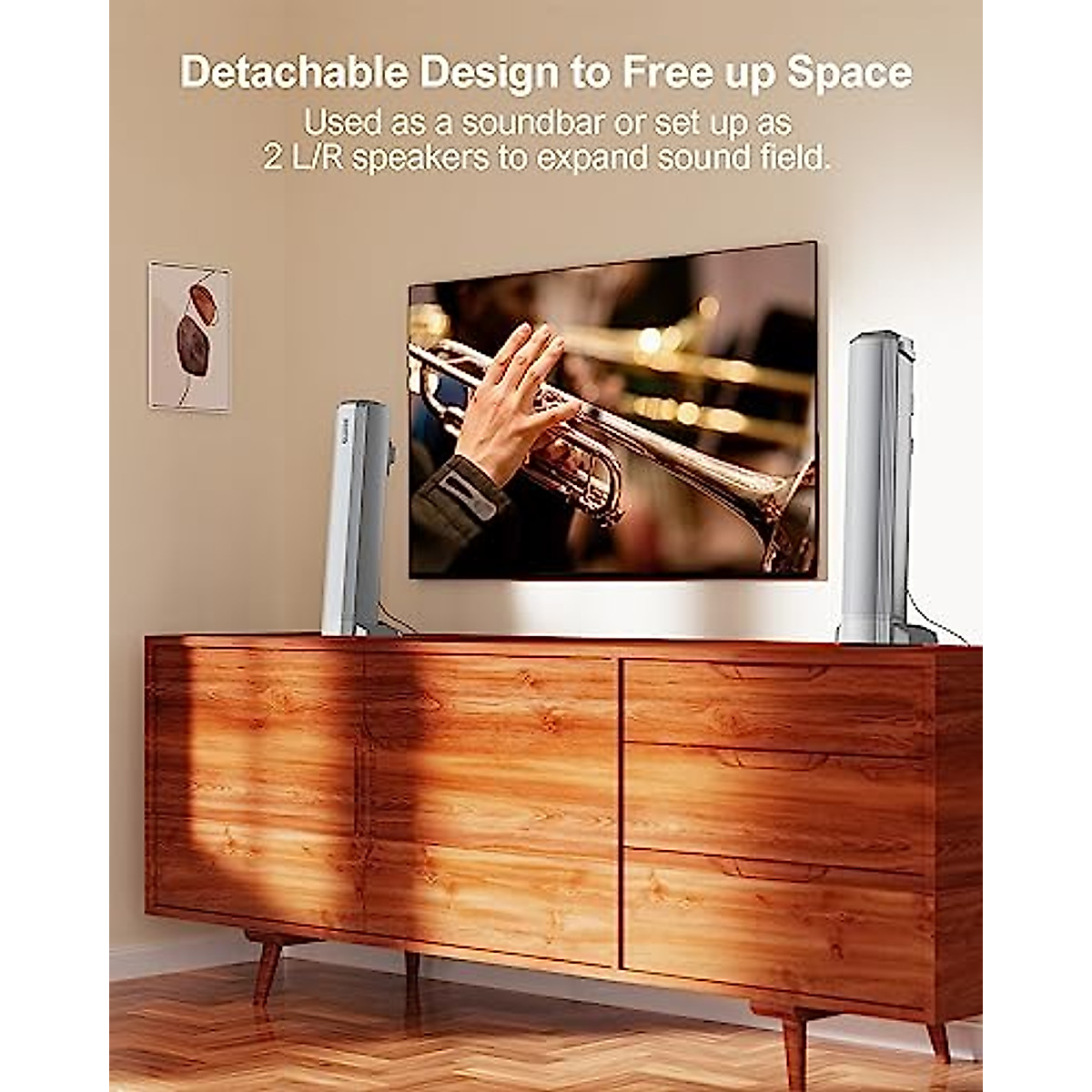 ULTIMEA 2.2ch Sound Bars for TV, 2 in 1 Separable Speakers Design Soundbar for TV, Built-in 4 Speaker, Bluetooth 5.0 TV Sound Bar, ARC/Optical/Aux Home Theater Speakers, Wall Mount