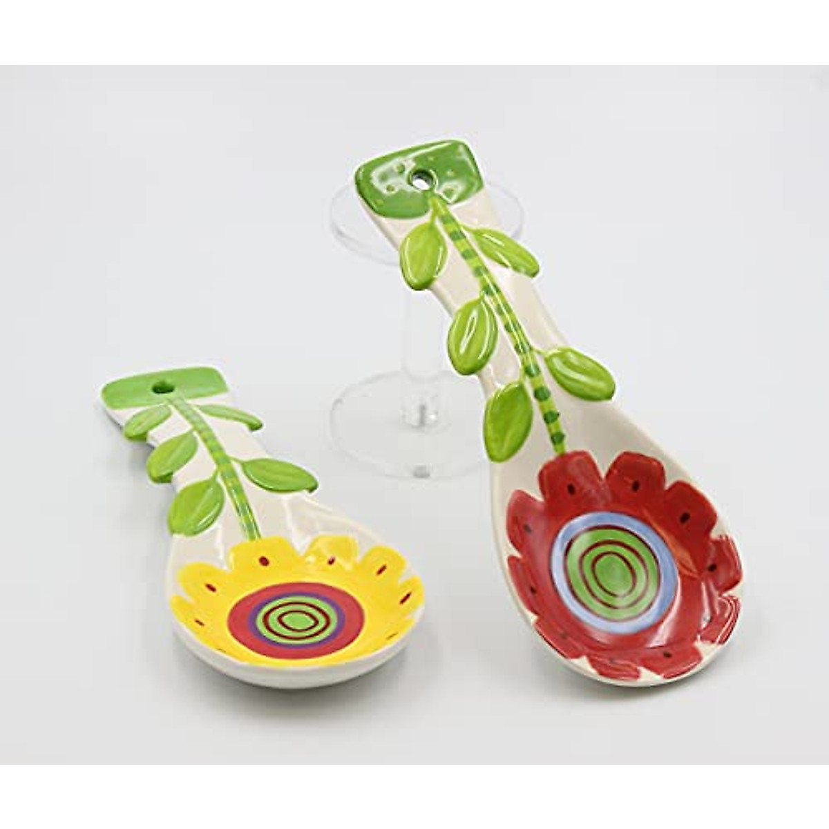 Appletree 9-1/4-Inch Ceramic Spoon rest, Set of 2