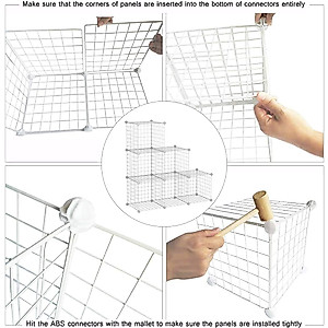 C&AHOME Wire Cube Storage, 6 - Cube Organizer Metal C Grids, Modular Shelves Units, Storage Bins Shelving, Closet Organizer, Ideal for Home, Office, Living Room, 36.6”L x 12.4”W x 36.6”H White