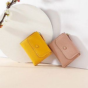 Sunwel Fashion Women's Small Zipper Bifold Wallet Card Holder ID Window Purse Zip Coin Pouch for Ladies