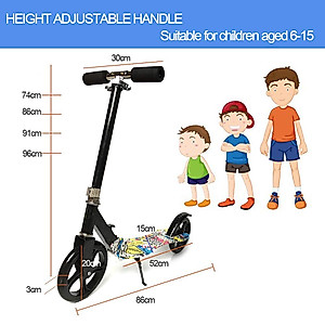 ygqtbc Scooters for Kids 8 Years and up - Featuring Quick-Release Folding System - Dual Suspension System + Scooter Shoulder Strap Big Wheels Great Scooters for Adults and Teens (Color : Yellow)