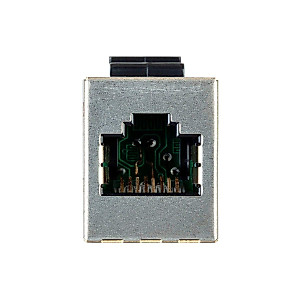 Monoprice Shielded Straight Through Cat6A RJ45 Keystone in-Line Coupler - 10G, Use for Networking As an Extender Between Two Patch Cables, Silver