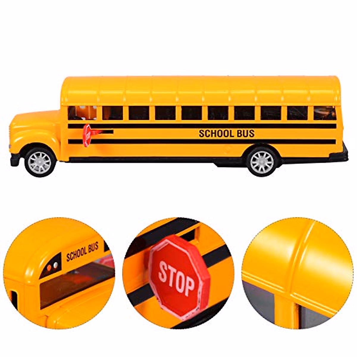 NUOBESTY New York City School Bus Bus Model Toy, Die Cast Pull Back Vehicles Cars 8. 46In Educational Toy for Kids US School Bus Model