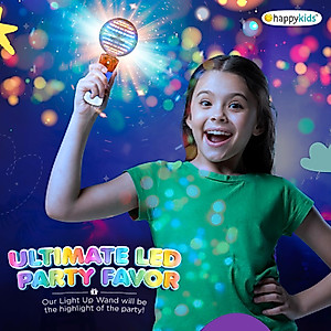 Happy Kids LED Magic Orb Wand Toy - Color Changing Star Globe - Spinning Fun - Great Sensory Toy for Kids with Batteries and Strap