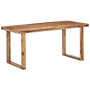 QJBSAVVA Dining Table 63"x31.5"x29.9" Solid Sheesham Wood,Round bar Table KitchenTable CocktailTable High Table Suitable for Living Room, Kitchen, Backyard, Wedding