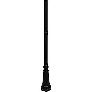 Gama Sonic Imperial Lamp Post for Outdoor Solar Post Light with 3" Fitter Mount, 79" Tall, Black Heavy Duty Cast Aluminum, Universal Fit 3inch Pole - GS-97SP (97SP0)