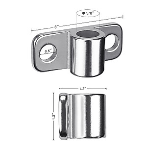 Insaga 304 Stainless Steel Wall Mount Gate Hinge, 2pcs Gate Hinges Heavy Duty, One Piece Horizontal Mount Gate Hinges for Wooden Fences