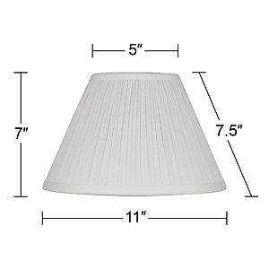Antique White Small Empire Mushroom Pleated Lamp Shade 5" Top x 11" Bottom x 7.5" High (Clip-On) Replacement - Springcrest