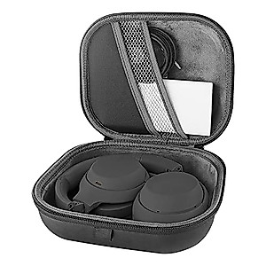 Linkidea Headphones Carrying Case Compatible with Sony WH-1000XM4, WH-1000XM3, WH1000XM2, WH-XB900N, MDR-1000X Case, Protective Hard Shell Travel Bag with Cable, Charger Storage (Black)