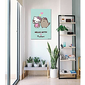 Hello Kitty Pusheen The Cat - Poster (Hearts) (Size: 24" x 36")