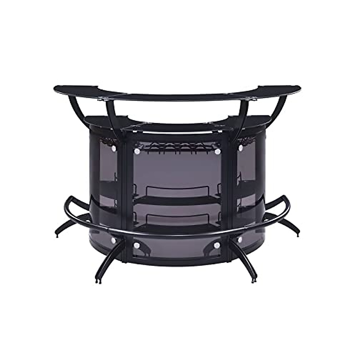 Coaster Furniture Modern Contemporary 3pc Curved Home Bar 61.75" Black ‎182135-S3