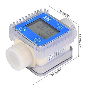 Flow Meter K24 Digital LCD Fuel Flow Tester Meter for Water Sea Liquid Flow Meter Measuring Tools Drop Shipping High Stability and Convenient Operation