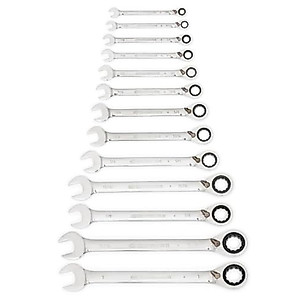 GEARWRENCH 13 Pc. 12 Pt. Reversible Ratcheting Combination Wrench Set, SAE - 9509N