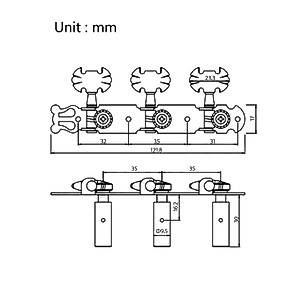 Ubrand A Plate Classical Guitar String Machine Heads Tuning Pegs Keys Tuners Set (2101-GDN02)