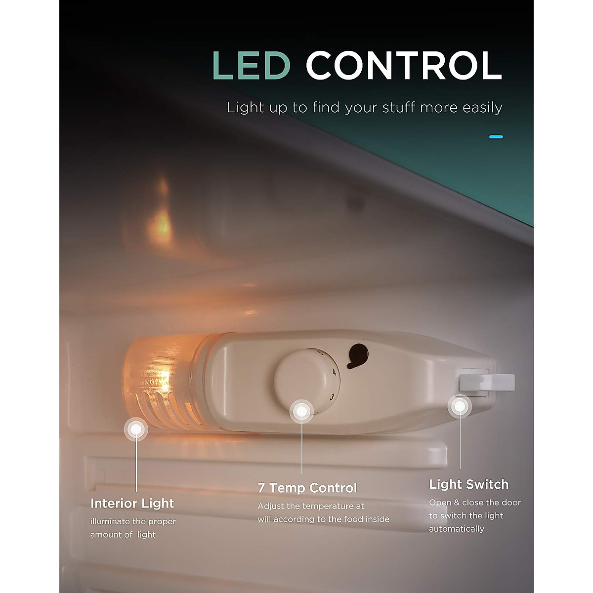 ADT Mini Refrigerator with Handle, 3.2 Cubic Feet Capacity Mini Fridge with Freezer (Mint Green)