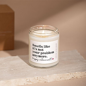 LUMELOOM Retirement Gift for Woman, Retirement Gifts- 9oz Lavender Scented Soy Wax Candle- Best Retirement Gifts 2024, Funny Retirement Candle, Retired Gifts for Women, Men, Friends, Coworker, Teacher