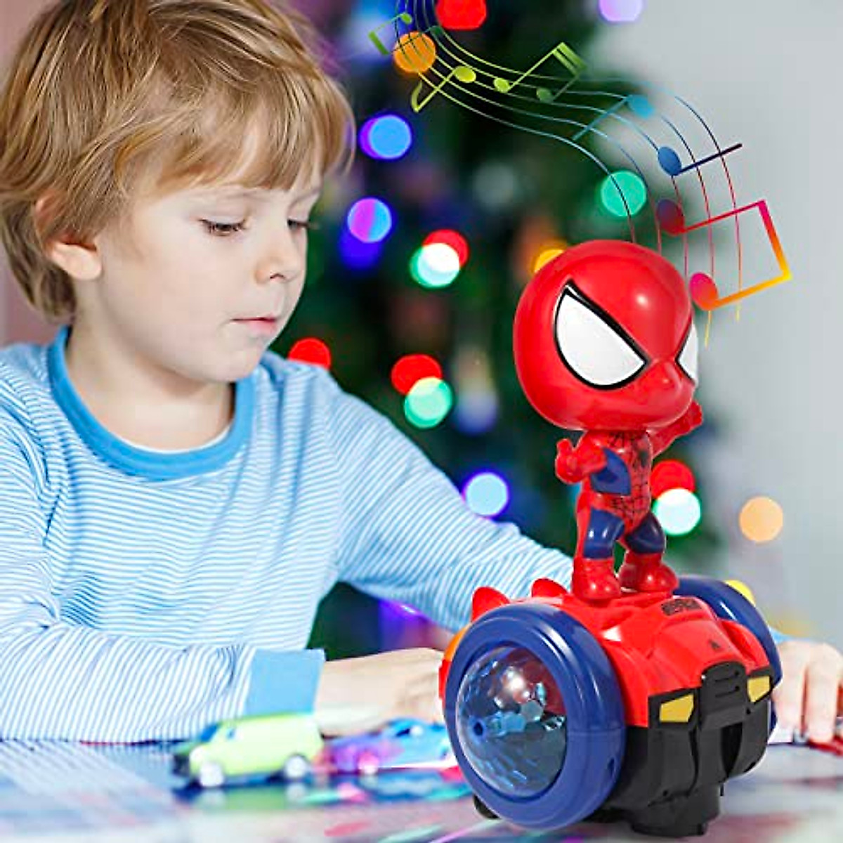 TOYLEMSAN Dancing Spider Robot Toys Interactive Musical Super Héró Car Toy Flashing Lights Intelligent Interactive Educational Robot for Chirldent Day Birthday Gift Boys Girls Age 2 3 4 5 6 7 8 (Red)