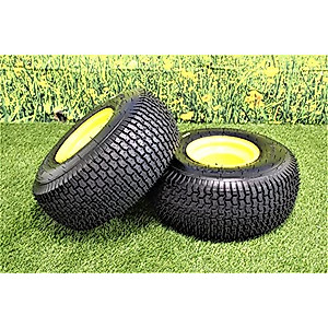 (Set of 2) 20x8.00-8 Tires & Wheels 4 Ply for Lawn & Garden Mower Turf Tires w/ Keyed Hub Wheel