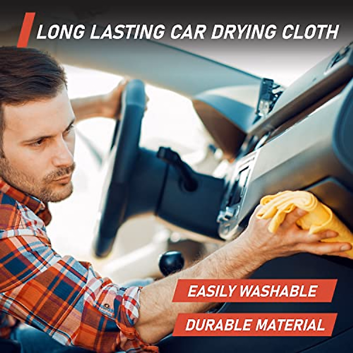 DSV Standard Premium Car Care Towel, Drying Super Absorbent Chamois Cloth for Car Wash, Spotless & Scratch and Lint Free Shine – 27.5 X 17 inches, 1 - Pack