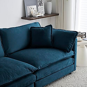 ERYE 146.5" U Shaped Reversible Chaises Sectional Sofa Modern Deep Seat Sofa & Couch with Movable Ottomans, Oversized Modular Sleeper Upholstered for Living Room, Apartment, Studio, Office