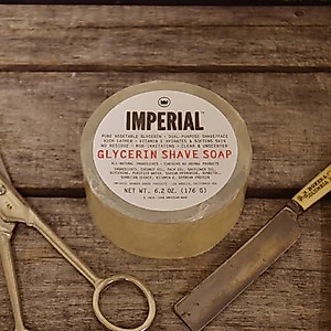Imperial Barber Glycerin Soap Puck for Shave & Face Use, 6.2 oz