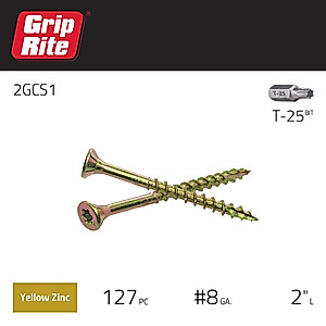 PRIMESOURCE 2GCS1 1LB 8X2 CONST Screw, 8 by 2", Gold