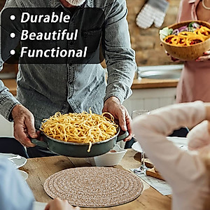 Trivet Round Hot Pads 4pcs 7.9 Inches*9.5inches Diameter 100% Eco Pure Cotton Thread Weave Trivets for Hot Pots and Pans/Kitchen Trivets for Hot Dishes Hot Pot Holders