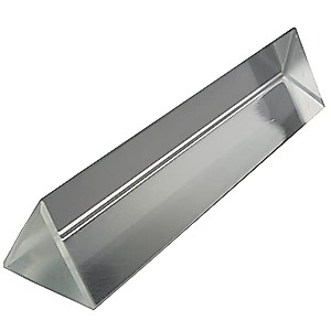 Equilateral Prism FMHXG Crystal 3.54inch Optical Glass Triangular Prism for Teaching Light Spectrum Physics and Photo Photography Prism, 20x20x90mm