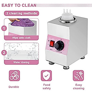 Electric Cheese Sauce Warmer Hot Fudge Warmer Dispenser Nacho Cheese Dispenser Jam Heat Preservation Machine with 650ml Bottle, 30-85℃ Adjustable 110V (1 Bucket)