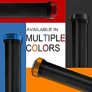 Bike Handlebar Grips, Non-Slip-Rubber Bicycle Handle Grip with Aluminum Lock, Bike Grip for Scooter Cruiser Tricycle Wheel Chair Mountain Road Urban Foldable Bike MTB BMX Beach Cruiser Scooter (Red)