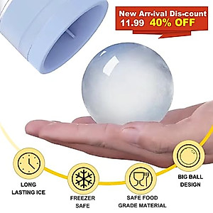 Mfacoy Old Fashioned Whiskey Glasses Set of 4 (2 Crystal Bourbon Glasses, 2 Round Big Ice Ball Molds 11 Oz Rocks Glass with Gift Box, Barware for Scotch Cocktail Rum Vodka Liquor, Gifts for Men