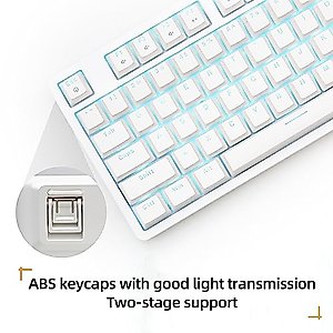 IROK FE87/104 S hot-swappable Gaming Keyboard， backlighting Mechanical Keyboard, Silenced Construction, Type-C Wired Keyboard for Mac Windows White-Red Switch
