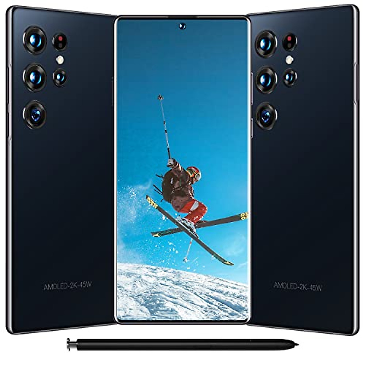 SANSHREUNI Smartphone Unlocked, 5G Dual Sim Cell Phones, 4G+128GB C21 Ultra Unlocked Smartphones, 6.8 inch Android Smartphones 7300mAh | Fingerprint Lock Face ID (Black)