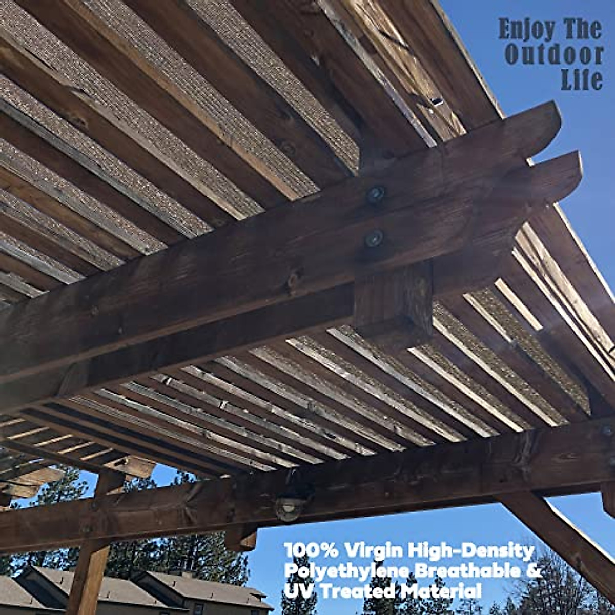 Alion Home Outdoor Pergola Sun Shade Cover Cloth Patio Canopy HDPE Permeable with Grommets (10' x 14', Brown)