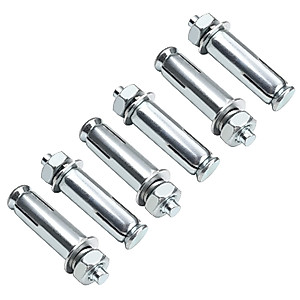 MroMax M8x60mm Zinc Plated Carbon Steel Expansion Bolts Hex Nuts Sleeve Anchor Fastener for Fence Home Installation Air Conditioning 10pcs