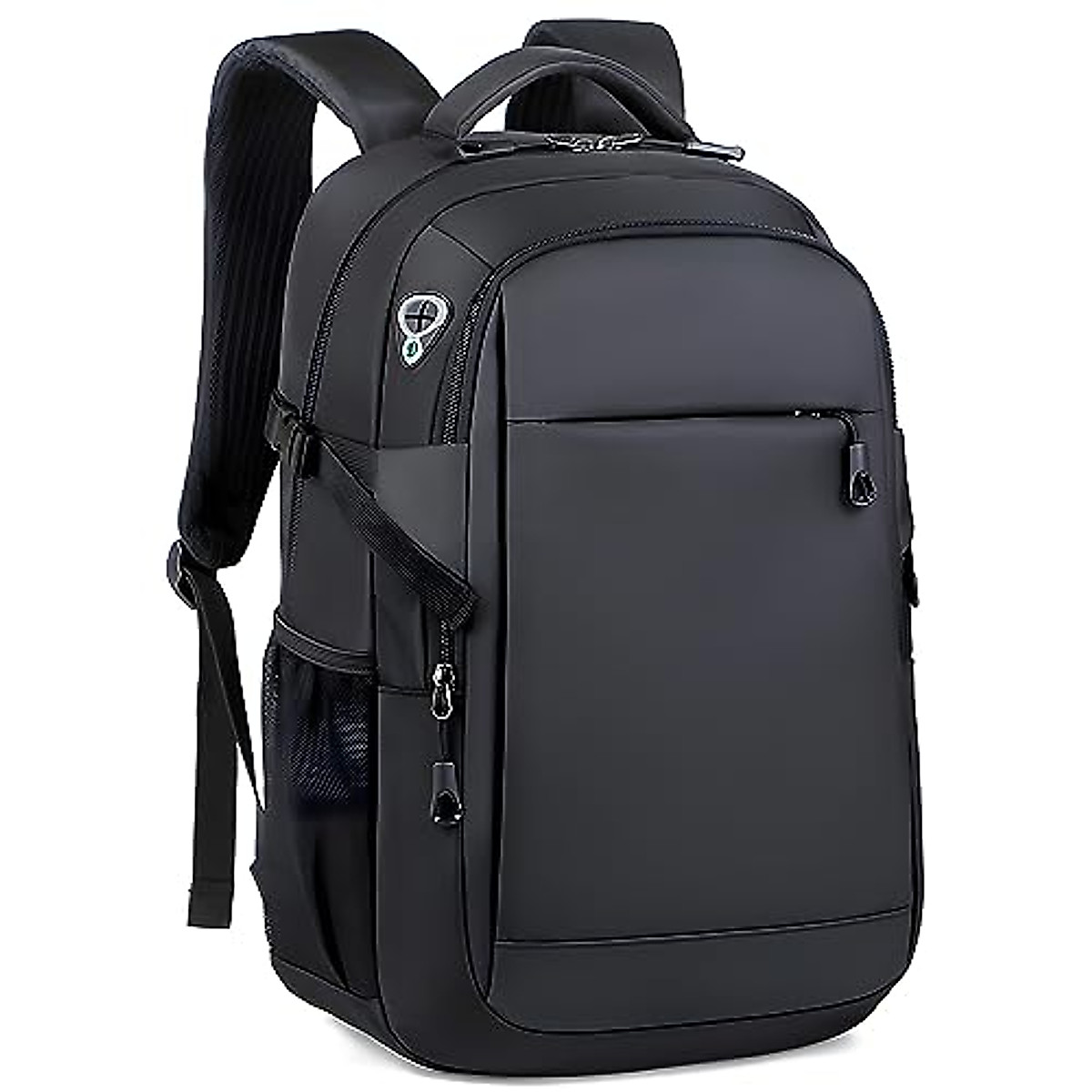 Laptop Backpack for Business Travel and College Study with Integrated USB Charging Port, Fits Laptops up to 15.6 Inch, Black, Anti-Theft, Great for Hiking, Waterproof, Scratch Resistant, Reinforced
