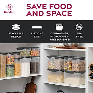12-Piece Airtight Food Storage 6 Containers With 6 Lids - BPA-FREE Plastic Kitchen Pantry Storage Containers - Dry-Food-Storage Containers Set For Flour, Cereal, Sugar, Coffee, Rice, Nuts, Snacks Etc.