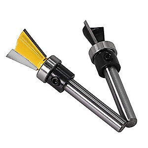 Wolfride 2Pcs Dovetail Router Bits 1/4 Inch Shank Dovetail Joint Router Bit Set with Bearing for Woodworking Cutter