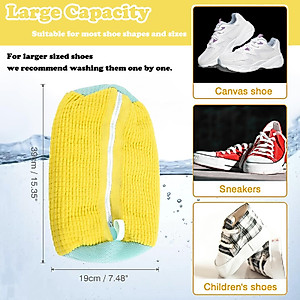 Shoe Washing Machine Bag, Sneaker Cleaning Laundry Shoe Bag, Reusable & Durable Zipper Shoe Cleaing Bag Keep Shoe Clean, Laundry Bags for Washer Dryer (Grey,2)