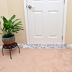 Roe & Moe PAW Print Draft Stopper, Door Bottom Hot/Cold Air Blocker Noise Reducer Insulation Sound Proof Weather Strip Seal, 38 x 4 inches, with 2 Loops - Ideal for 36 inch Door