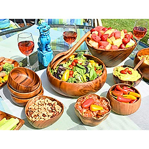 Pacific Merchants Acacia Wood Salad Servers, 12" x 2.5"