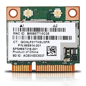 Mini PC-E Wireless Network Card,Bluetooth 4.0 300Mbps 2.4 and 5 GHz Dual-Band PCI-E Wireless LAN Card,Suitable for Broadcom BCM943228HMB,Suitable for Windows 2000/XP/VISTA/7