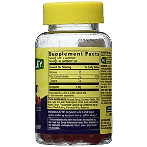 Spring Valley Adult Gummy Melatonin 5mg - Natural Strawberry Flavor - Single Bottle with 60 Gummies