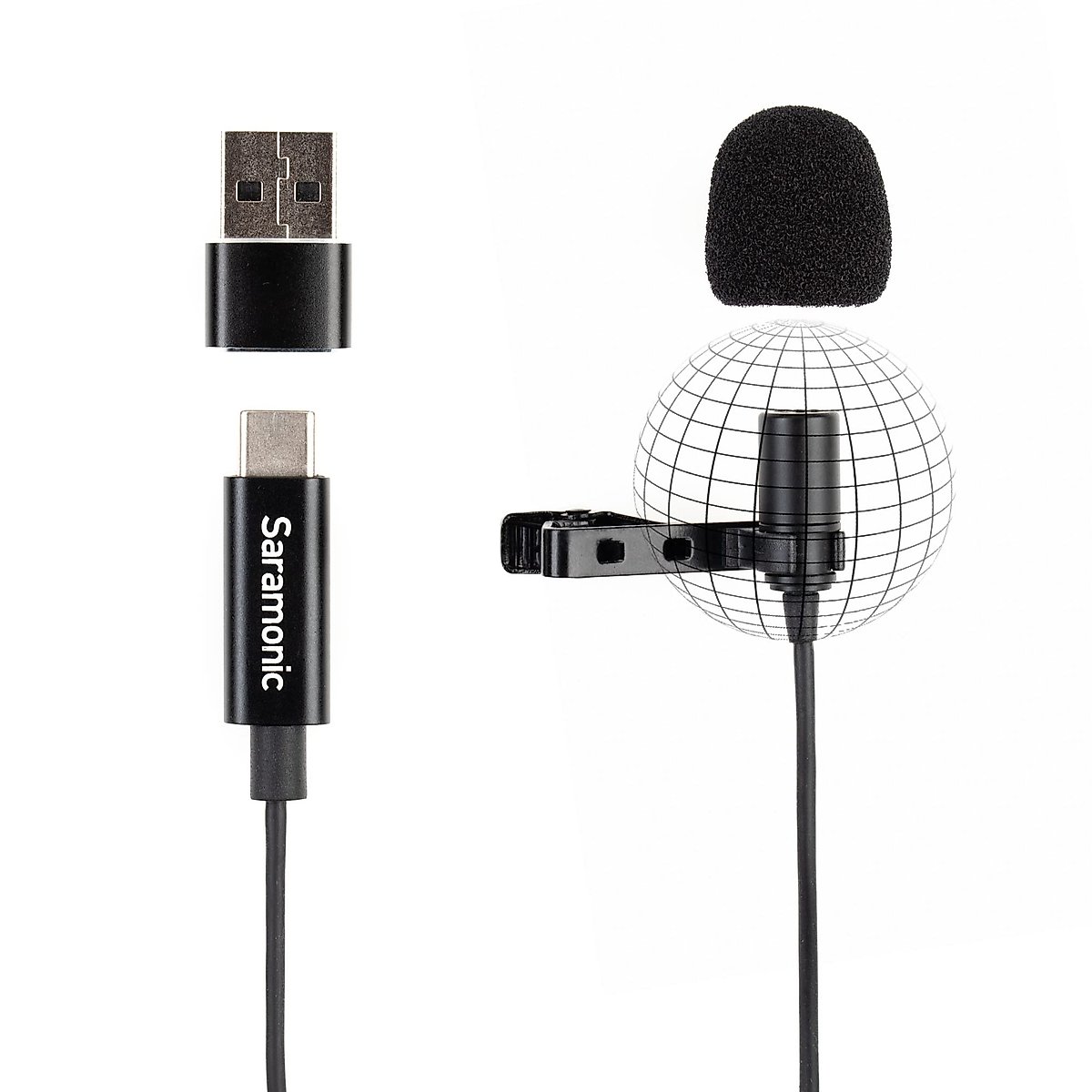 Saramonic LavMicro-U Professional Lavalier Microphone for iPhone 15, Android & iPad with USB-C & Computers with USB or USB-C with 6.6' Cable for Vlogging, Interviews, YouTube, TikTok, Live Streaming
